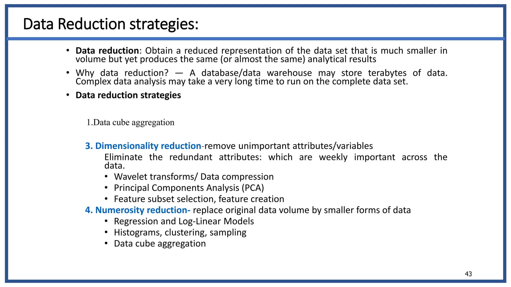 Unit 1 Data Pre Processing Data Cleaning Transformation Reduction Integration Pptx