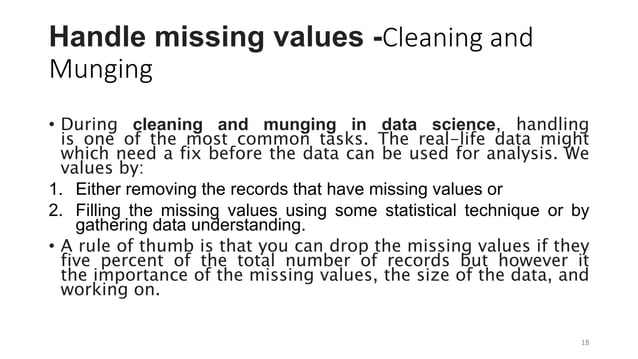 Unit 1 Data Pre Processing Data Cleaning Transformation Reduction Integration Pptx
