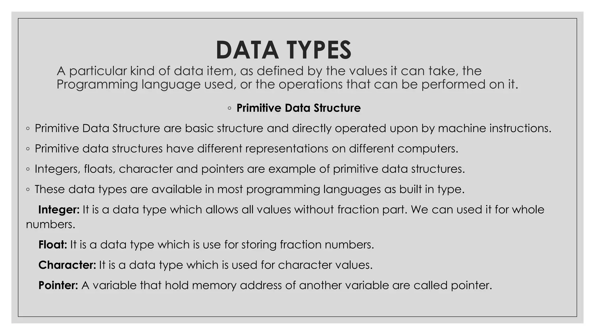 Unit-1 DataStructure Intro.pptx | Databases | Computer Software and Applications