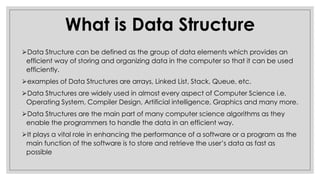 Unit-1 DataStructure Intro.pptx | Databases | Computer Software and Applications