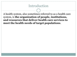 Introduction to National Health delivery System | PDF