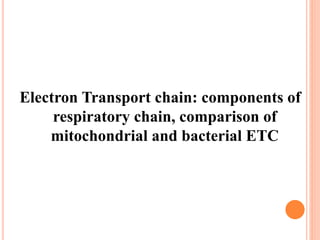 Unit- 1 Electron transport chain.pptxElectron transport chain detail ...