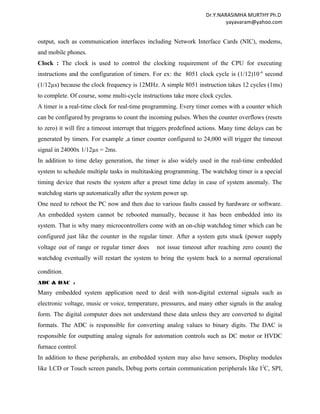 Unit 1 embedded systems and applications | DOC