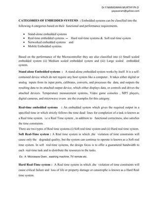 Unit 1 embedded systems and applications | DOC