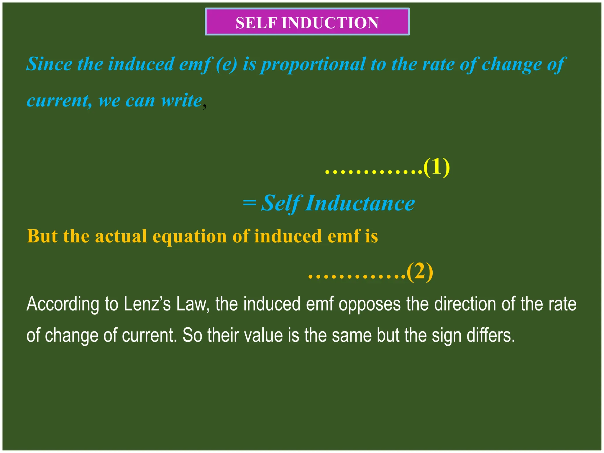 Electromagnetic Induction Self Inductance.pptx