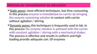 Enzyme Immobilization _ By Mansi Patel | PPTX
