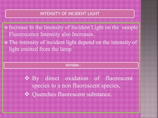 Flourescence spectroscopy- instrumentation and applications | PDF