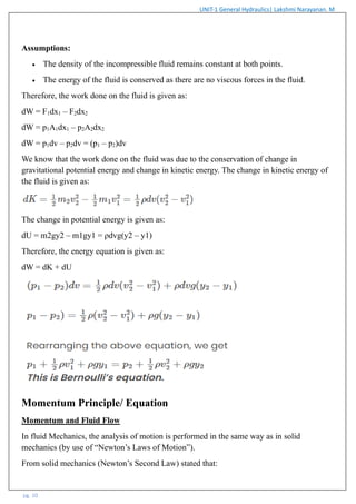unit-1 general hydraulics. This slides is water transmission, water ...