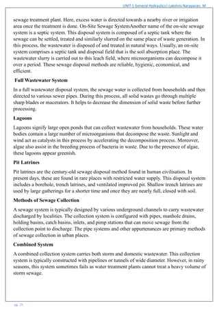 unit-1 general hydraulics. This slides is water transmission, water ...