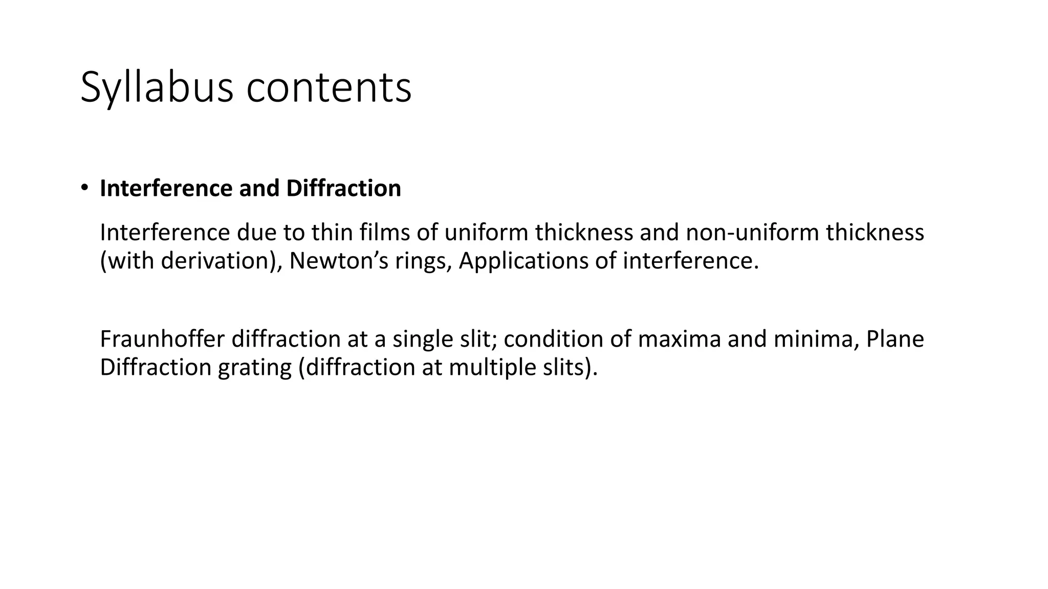 Interference And Diffraction Pptx
