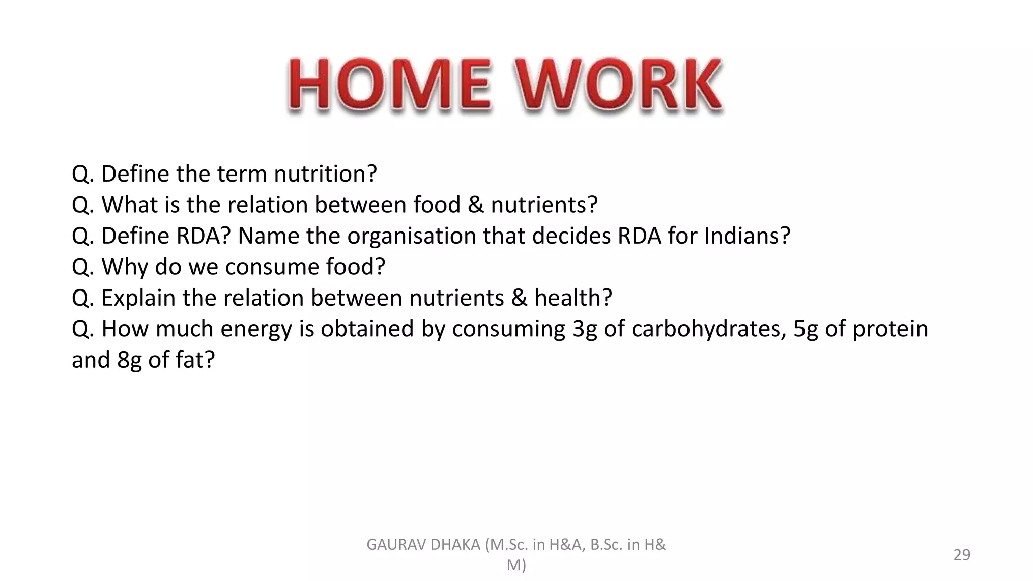Unit 1 (introduction to food nutrition & diet | PPTX