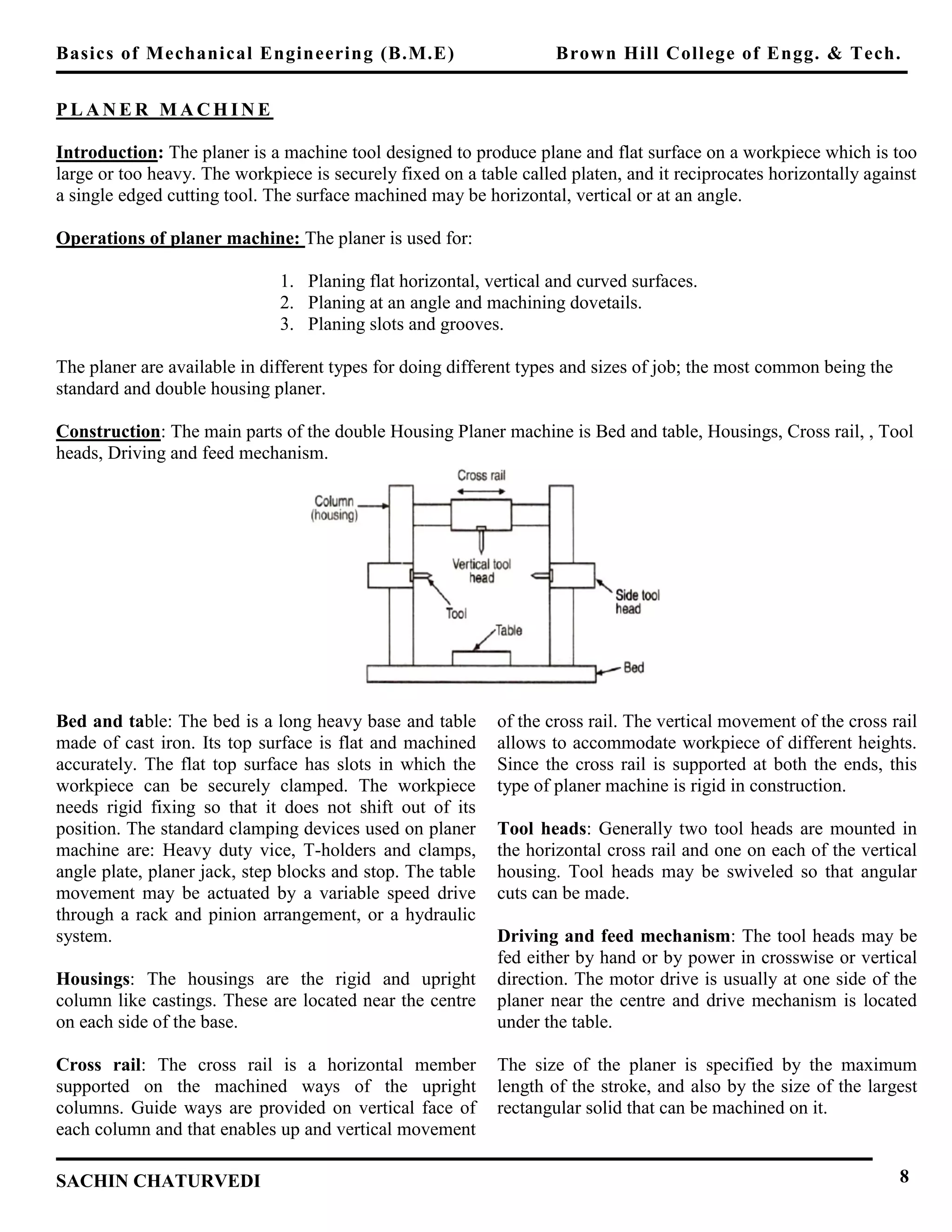 Unit 1 introductiontomachineandmachinetool | PDF | Woodworking | Arts ...