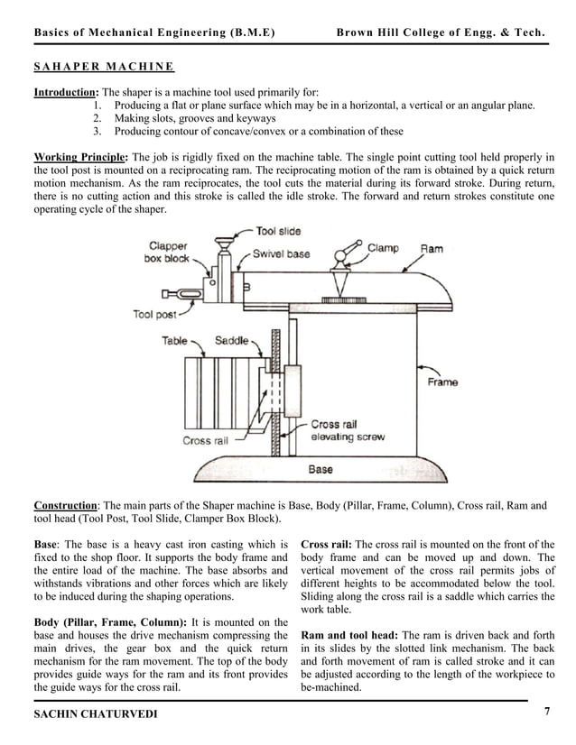 Unit 1 introductiontomachineandmachinetool | PDF