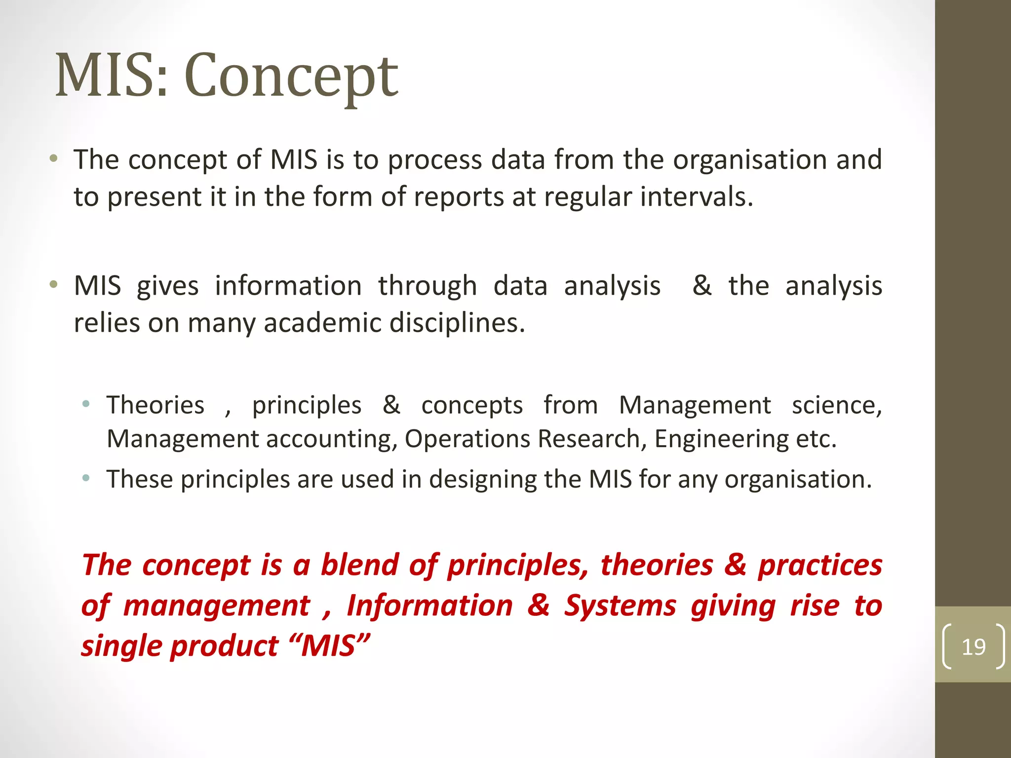 Unit 1 Introduction to MIS, MIS & Data Mining , MIS & Decision Making | PDF