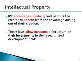 INTELLECTUAL PROPERTY RIGHTS (IPR): INTRODUCTION | PPTX