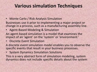Unit 1 introduction to simulation | PPTX