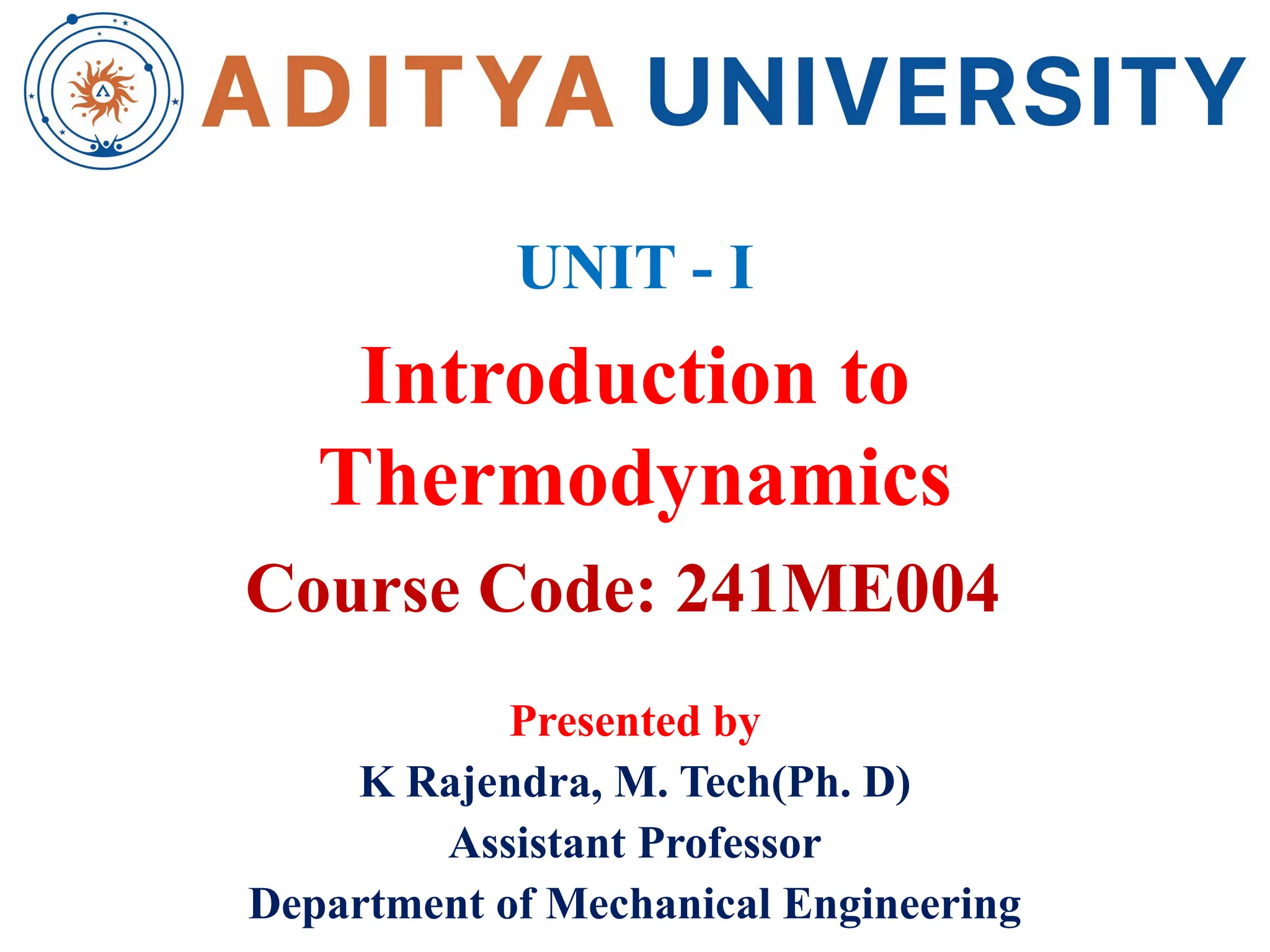 UNIT - 1 INTRODUCTION TO THERMODYNAMICS.pptx
