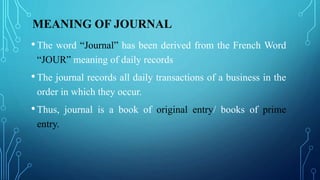 Introduction to Journal & Ledger | PPTX