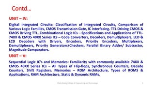 LINEAR INTEGRATED CIRCUITS UNIT 1 LINEAR AND DIGITAL IC | PPTX