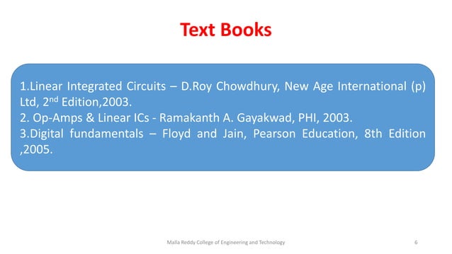 LINEAR INTEGRATED CIRCUITS UNIT 1 LINEAR AND DIGITAL IC | PPTX ...