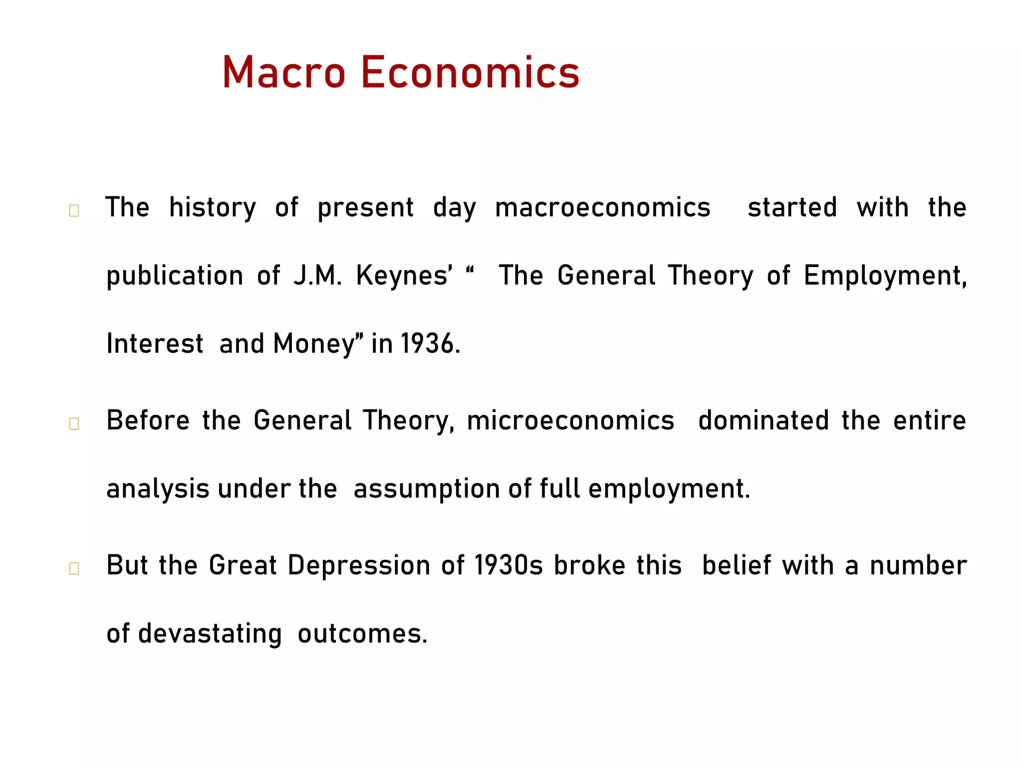 BEM 1006- Unit -1:Topic-1(Introduction to Macro Economics) | PPT