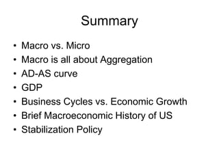 BEM 1006- Unit -1:Topic-1(Introduction to Macro Economics) | PDF