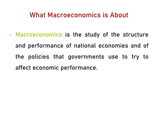 BEM 1006- Unit -1:Topic-1(Introduction to Macro Economics) | PPT