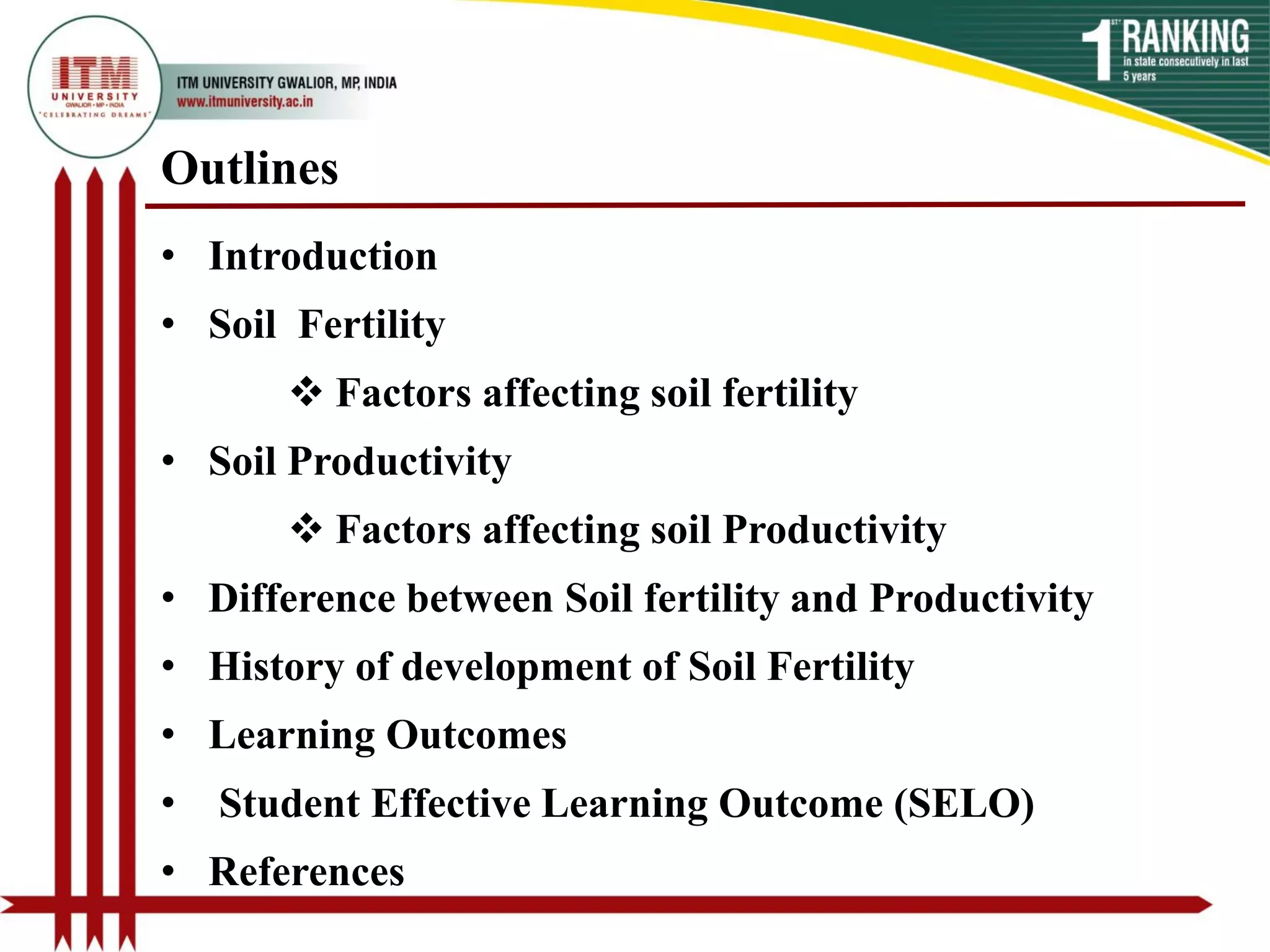 Unit 1 lecture-1 soil fertility and soil productivity | PDF