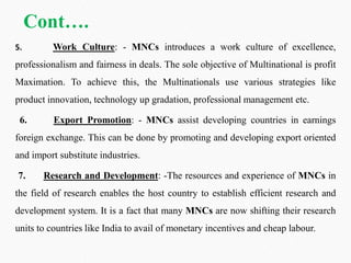 Unit 1 Lecture-5(characteristics and role of mncs) | PPTX