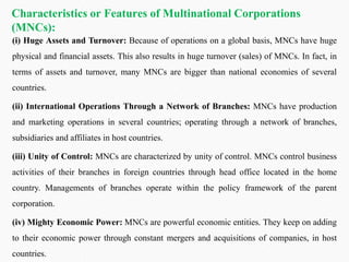 Unit 1 Lecture-5(characteristics and role of mncs) | PPTX