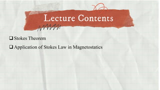 Stokes’ Theorem and Its Application in Magnetostatics (NEP 2020 | B.Sc ...