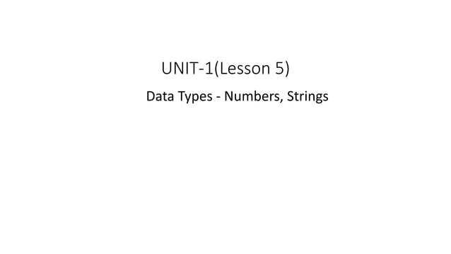 Unit 1 Lesson 5 Pptx