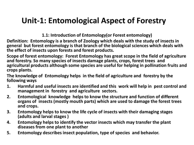 Unit-1 Master of forestry(Entomology) final.pptx | Beekeeping | Hobbies ...
