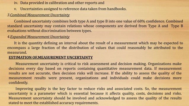 UNIT-1 Measurement Uncertainty of Instruments | PPTX