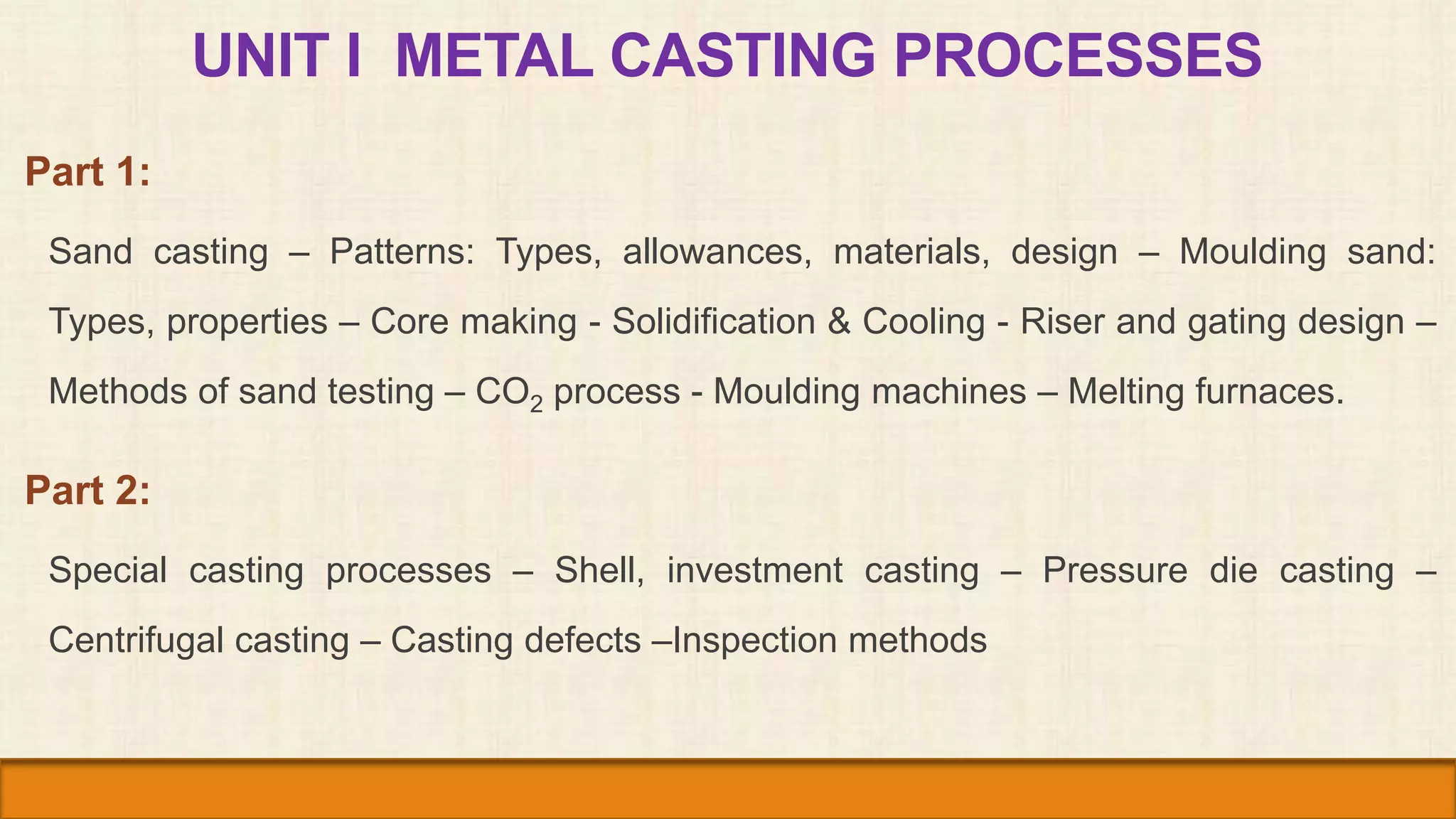 Unit - 1 Metal Casting Processes-NVR.pptx