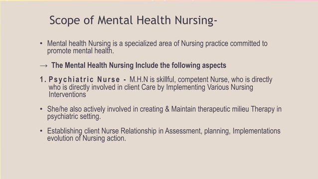 Unit-1 Introduction, Mental Health Nursing | PPTX