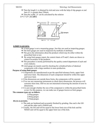 METROLOGY & MEASUREMENT Unit 1 notes (5 files merged) | PDF