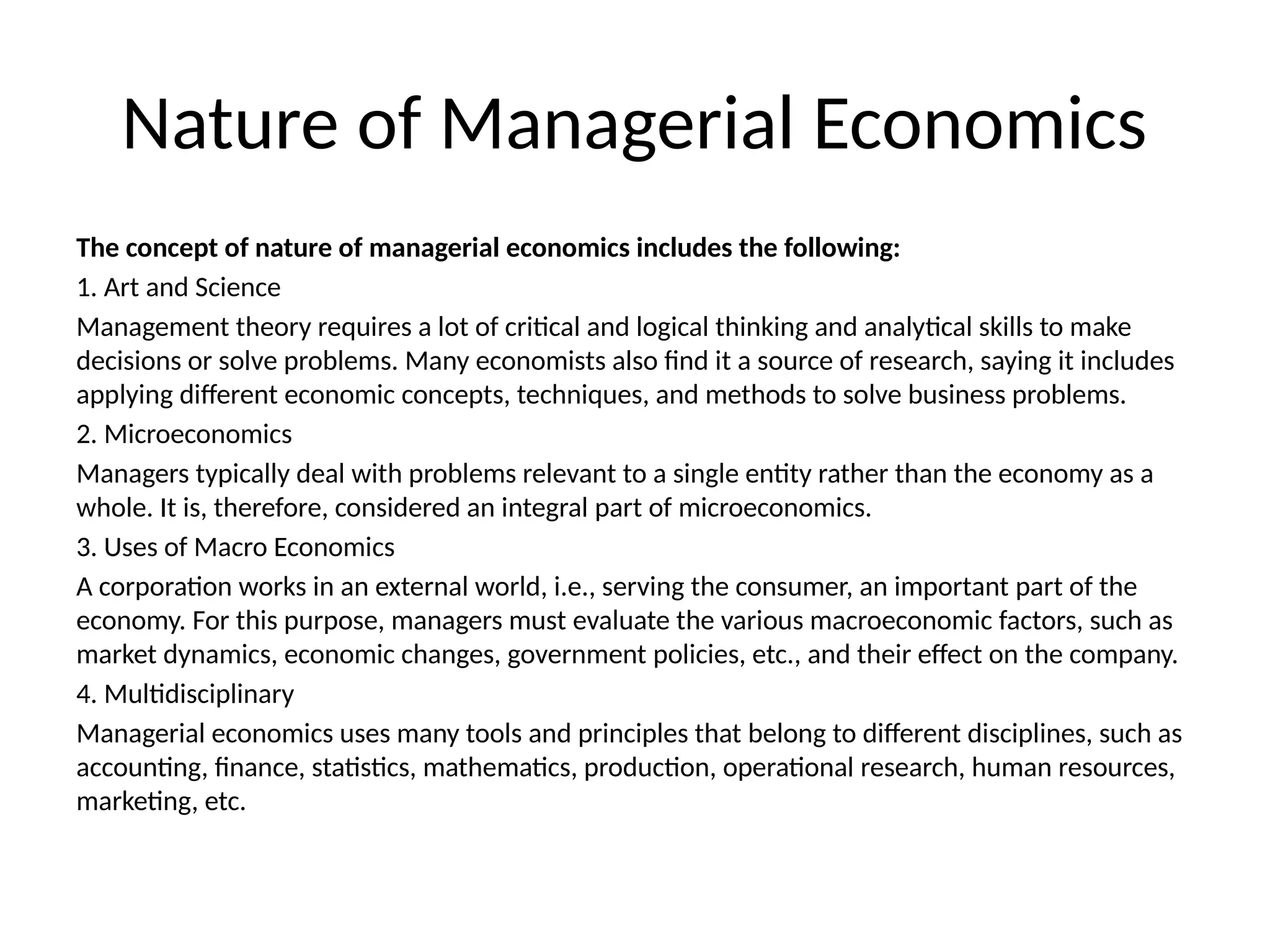 UNIT -1 notes managerial economics includes principle of Managerial ...