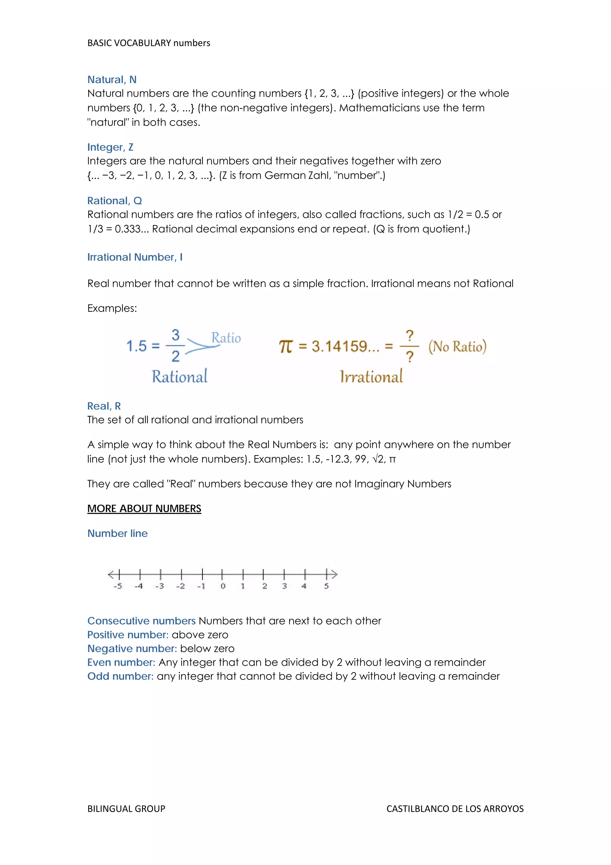 Unit 1 numbers-vocabulary | PDF