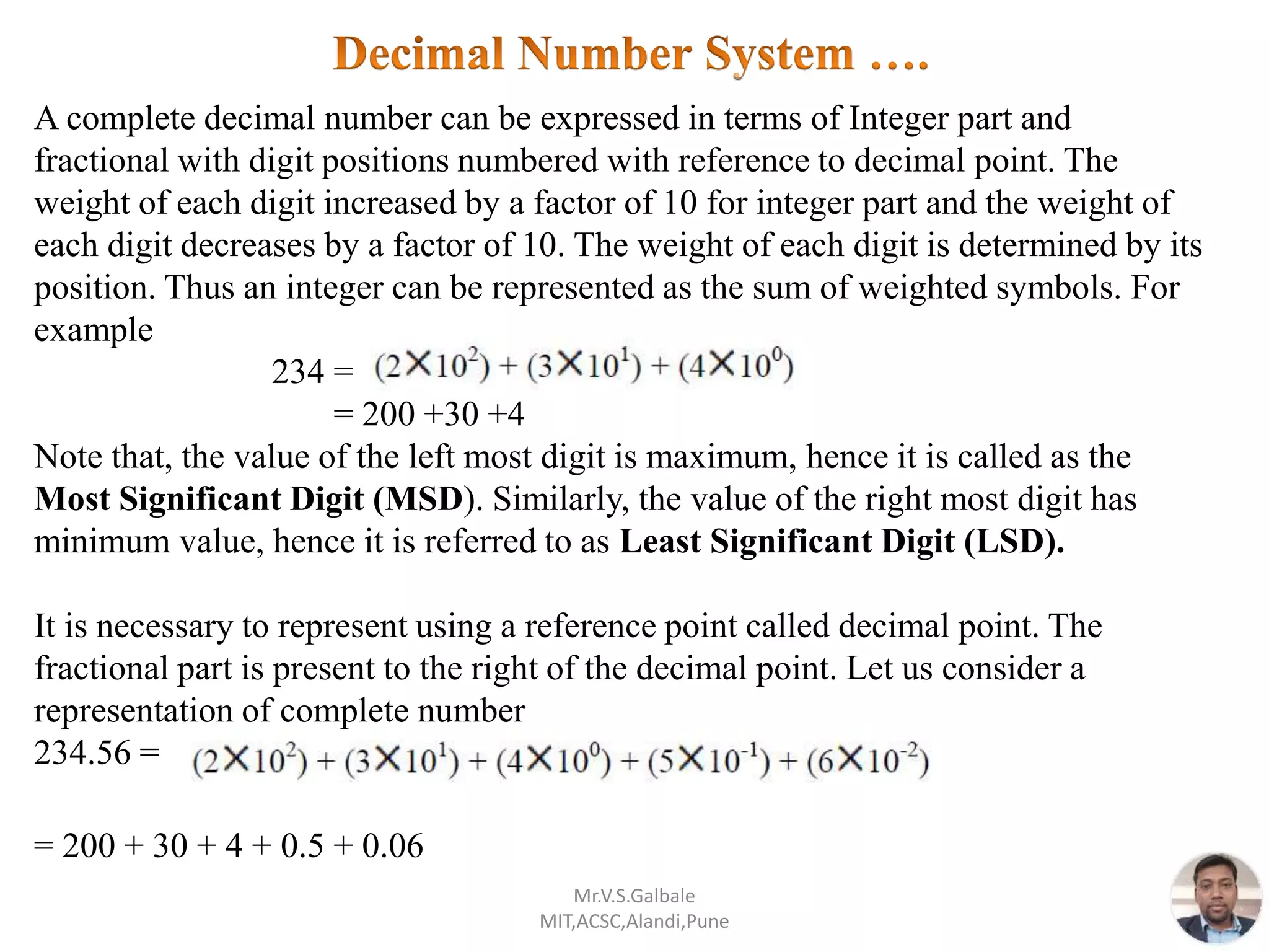 Number systems and Digital code_VSG | PPTX