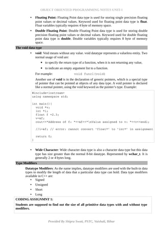 OOPS_Unit_1 | PDF