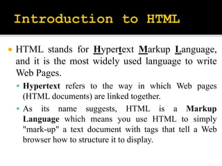 Unit 1 (part-1, basic tags) | PPT