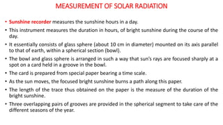 MEASUREMENT OF SOLAR RADIATION BY INSTRUMENTS | PDF