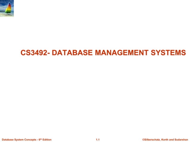 UNIT-1 PPT.pptCS 3492 DBMS UNIT 1 to 5 overview Unit 1 slides including purpose of DBMS, Views ...