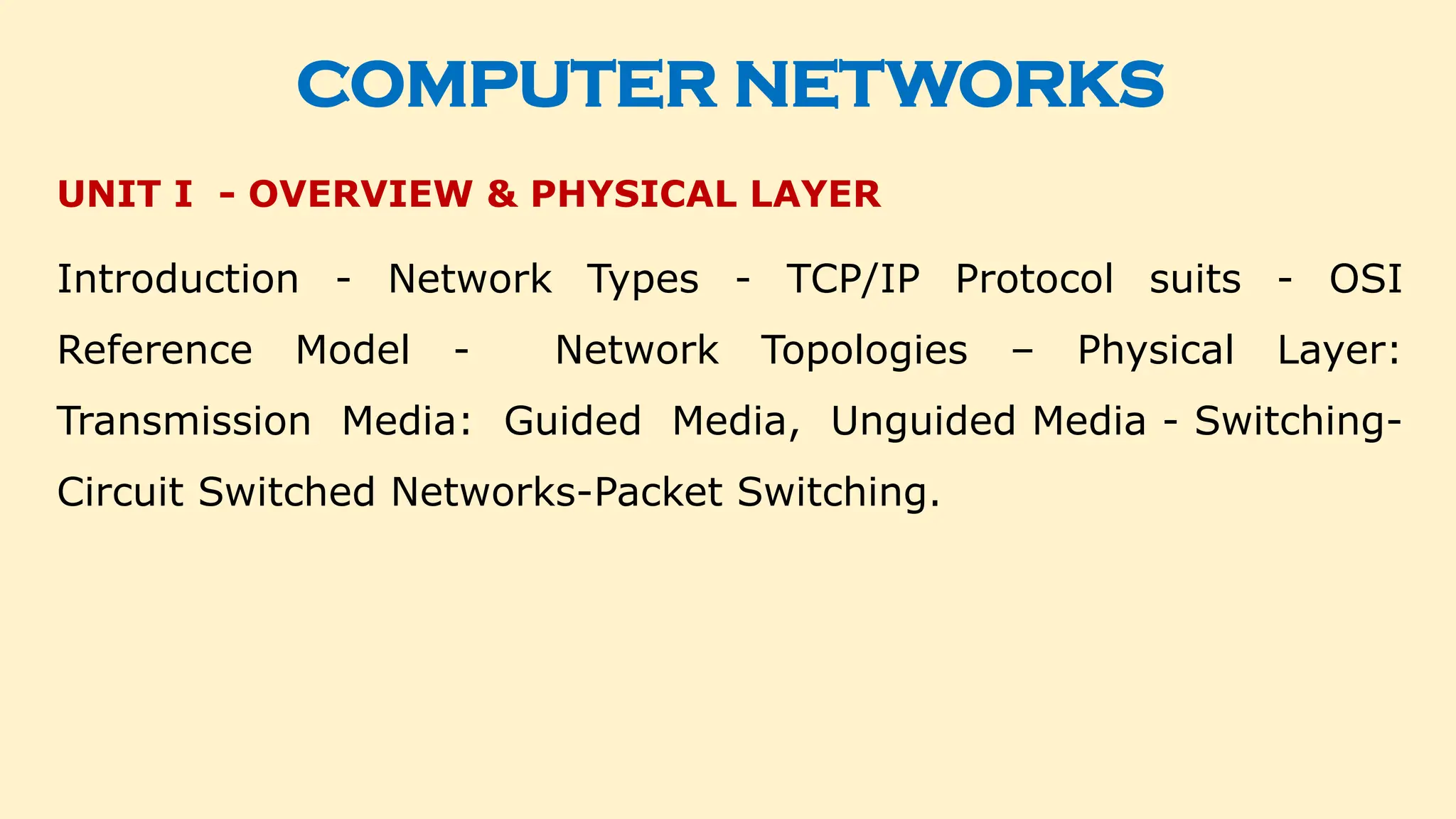 Networking & Physical Layer, covering Network Types, TCP/IP & OSI Models, Network Topologies ...