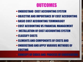 UNIT-1 PPT.pptx Introduction to Cost Accounting | PPTX