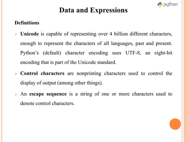 UNIT-1 : 20ACS04 – PROBLEM SOLVING AND PROGRAMMING USING PYTHON | PPTX ...