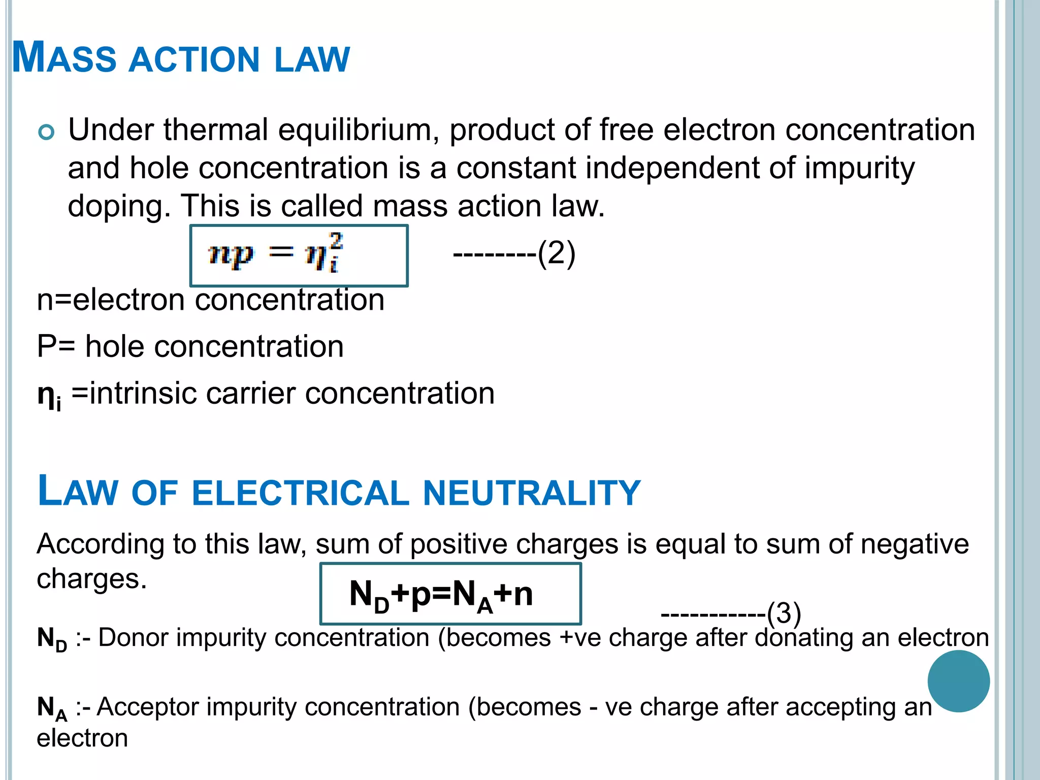 Basics Of Semiconductor Current Equation Continuity Equation Injected Minority Carrier Pptx