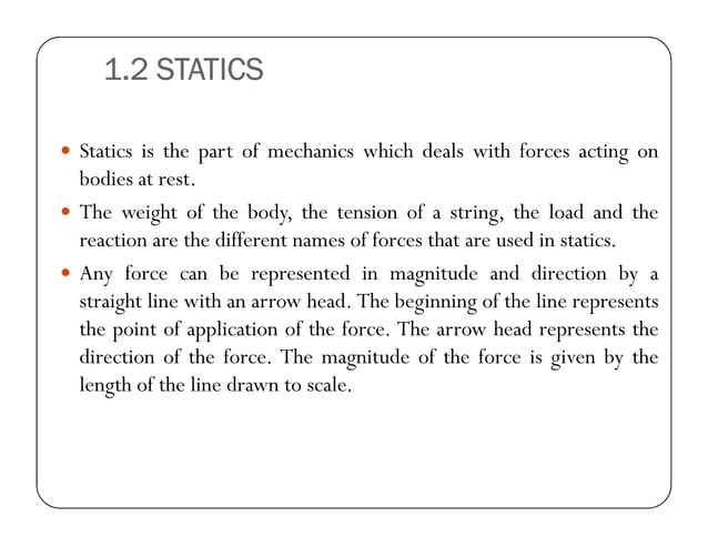 Unit 1 sem one-SI UNITS AND STATICS | PPT