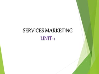 Services Marketing, Skill Based subject , Unit- 1 | PPTX